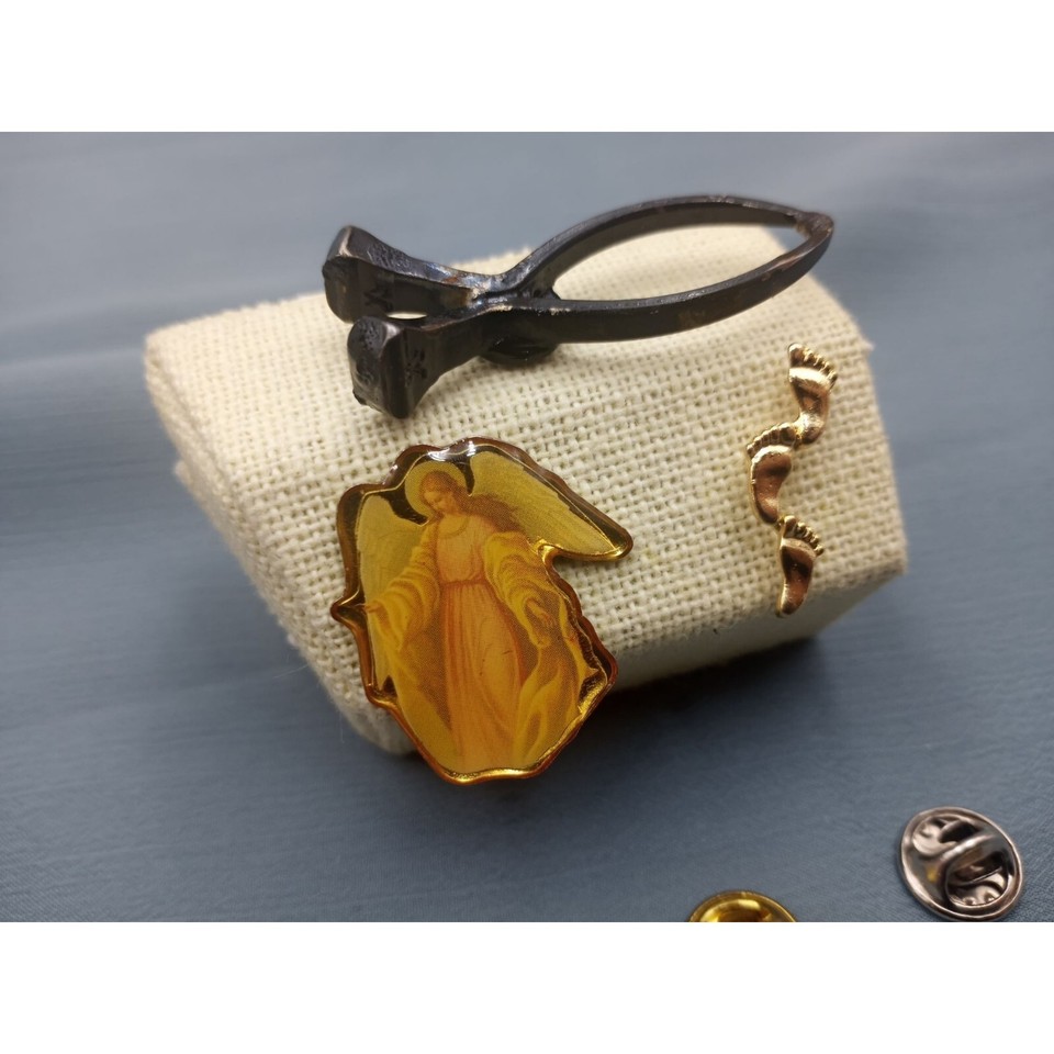 Vtg Lot of 3 Christian Brooch Lapel Pin Guardian Angel Footprints ...