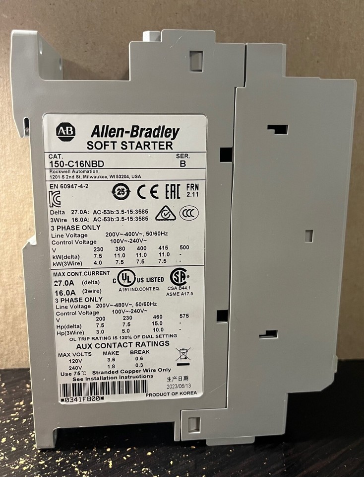 * ALLEN BRADLEY 150-C16NBD SER B SMART MOTOR CONTROLLER SOFT STARTER | eBay