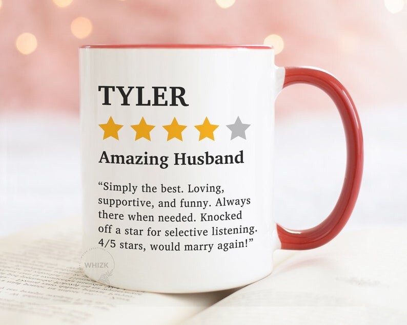 Funny Husband Mug, Personalized Husband Review Mug From Wife, Birthday ...