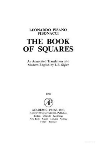 Leonardo Pisano (Fibonacci): The Book of Squares by L.E. Sigler ...