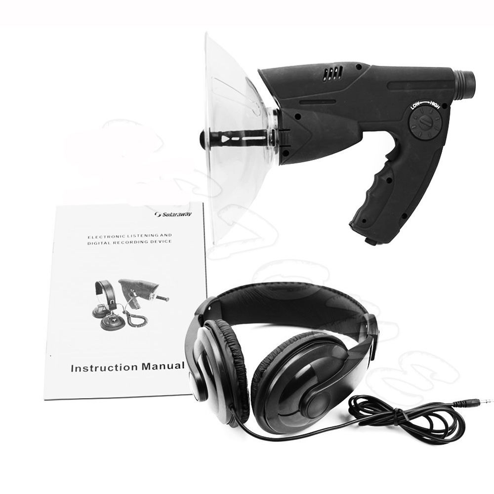 8X Birding Parabolic Microphone Spy Listen Device Bionic Ear Sound ...