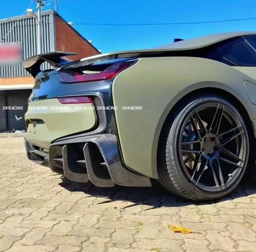For BMW i8 2014-20 Real Carbon Fiber Rear Bumper Lip Splitter Diffuser ...