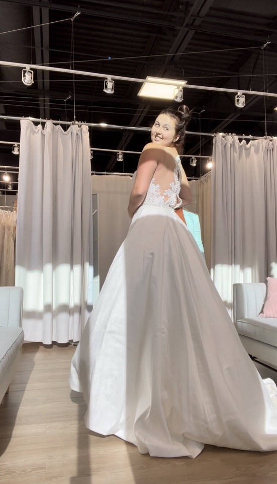 Cathedral length Train Wedding Dress-Size 10 Ballgown with pockets ...