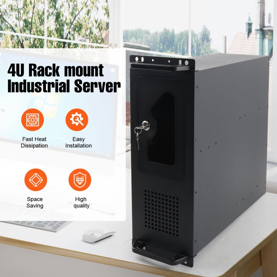 4U Server Cabinet Case,4U Server Chassis Rackmount 7 x PCI Slot ...