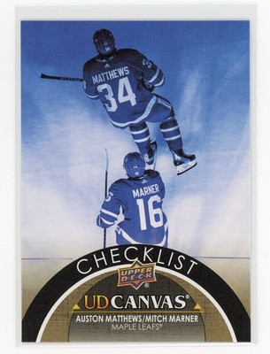2021-22 Auston Matthews Mitch Marner Upper Deck Canvas Checklist Card # ...