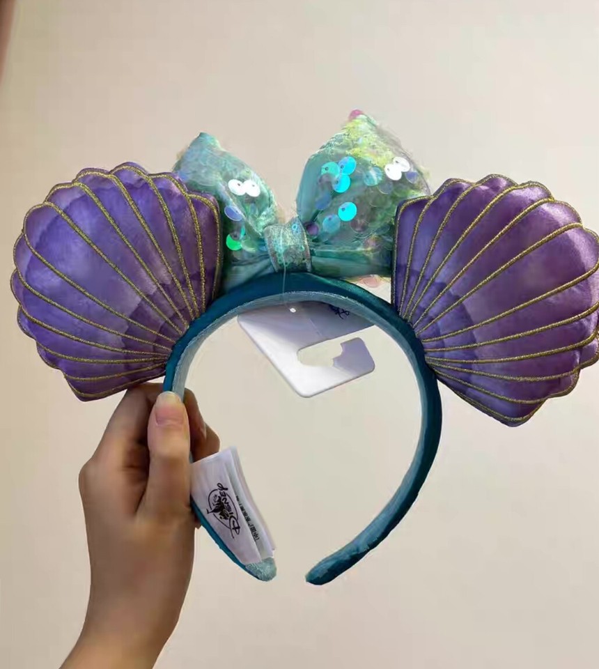 Disney Parks Minnie Ears Limited Mermaid Ariel Purple Iridescent ...