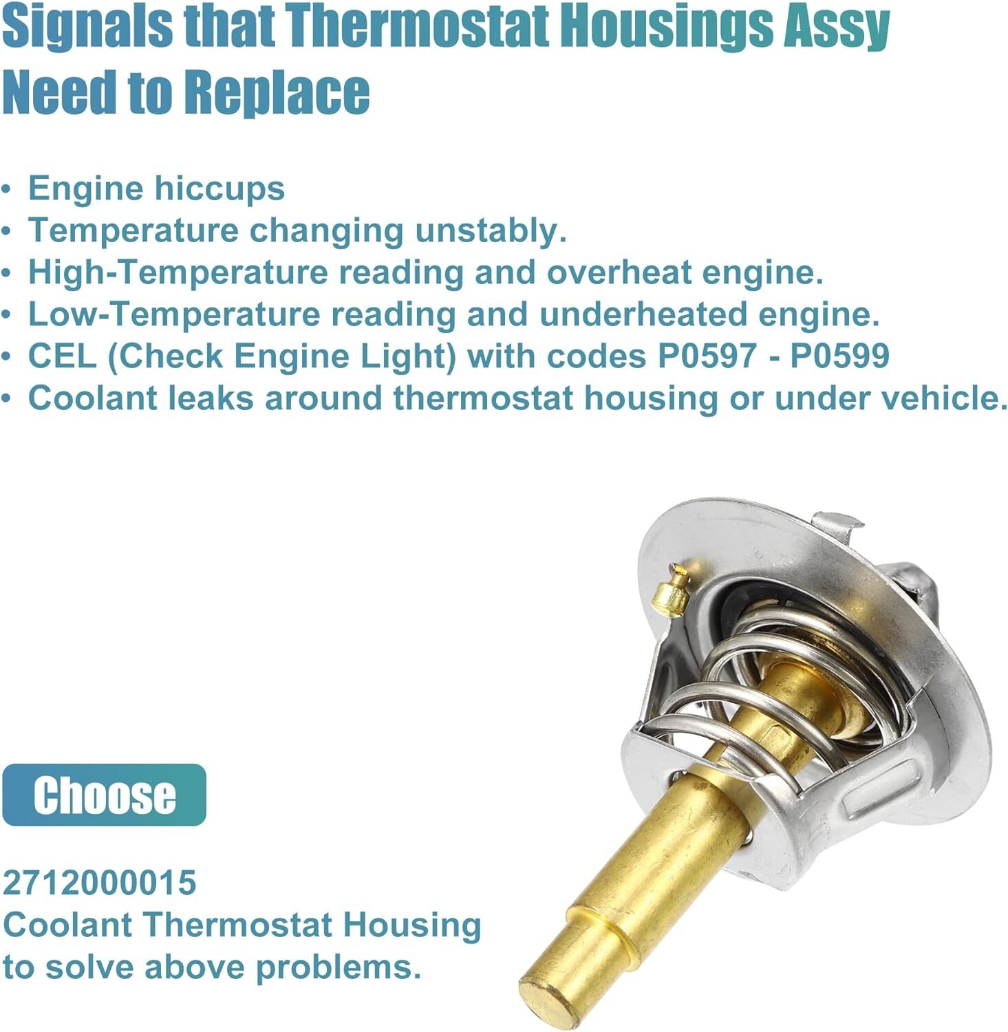 Engine Coolant Thermostat With O-rings For Mercedes-Benz C230 ...