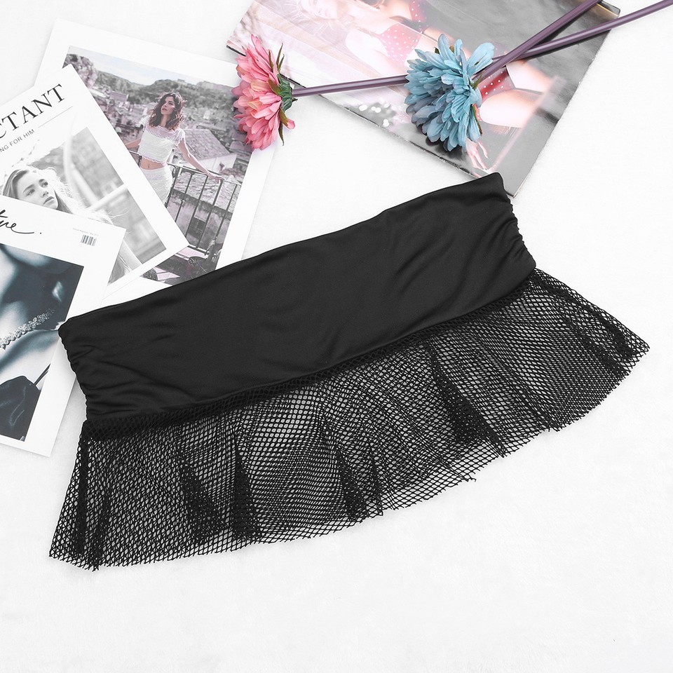 Women Stretch Micro Mini Skirt See Through Mesh Fishnet Lingerie Sheer ...