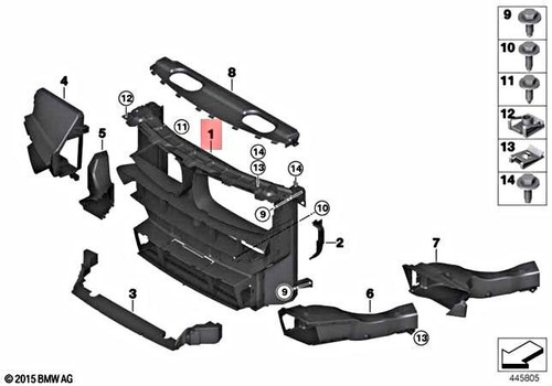 Genuine BMW F15 F16 X5 X6 Air Intake Duct Radiator Support OEM ...