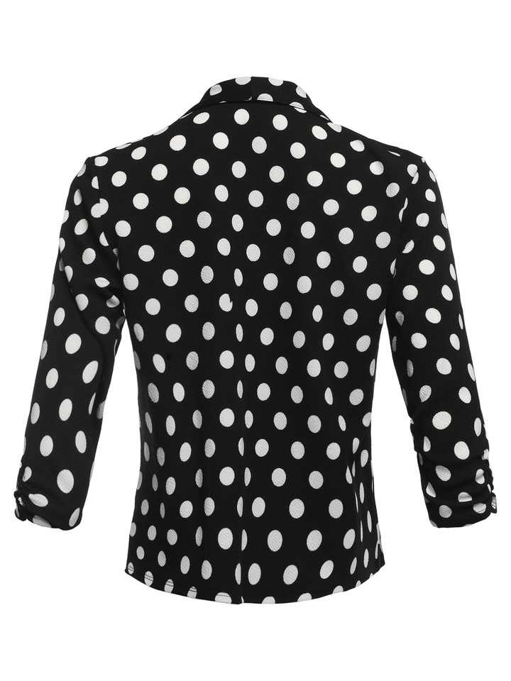 FashionOutfit Women's Solid/Print Stretch 3/4 Gathered Sleeve Open ...