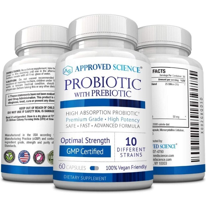 3X Approved Science® Probiotics with Prebiotics - 10-Strand Vegan ...