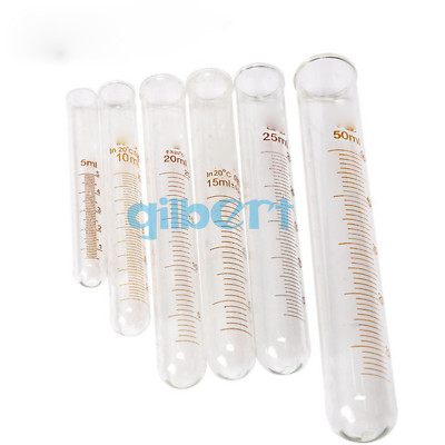 2/5/10/15/20/25/50/50/100ml Glass Test Tube Round Bottom With Scale ...