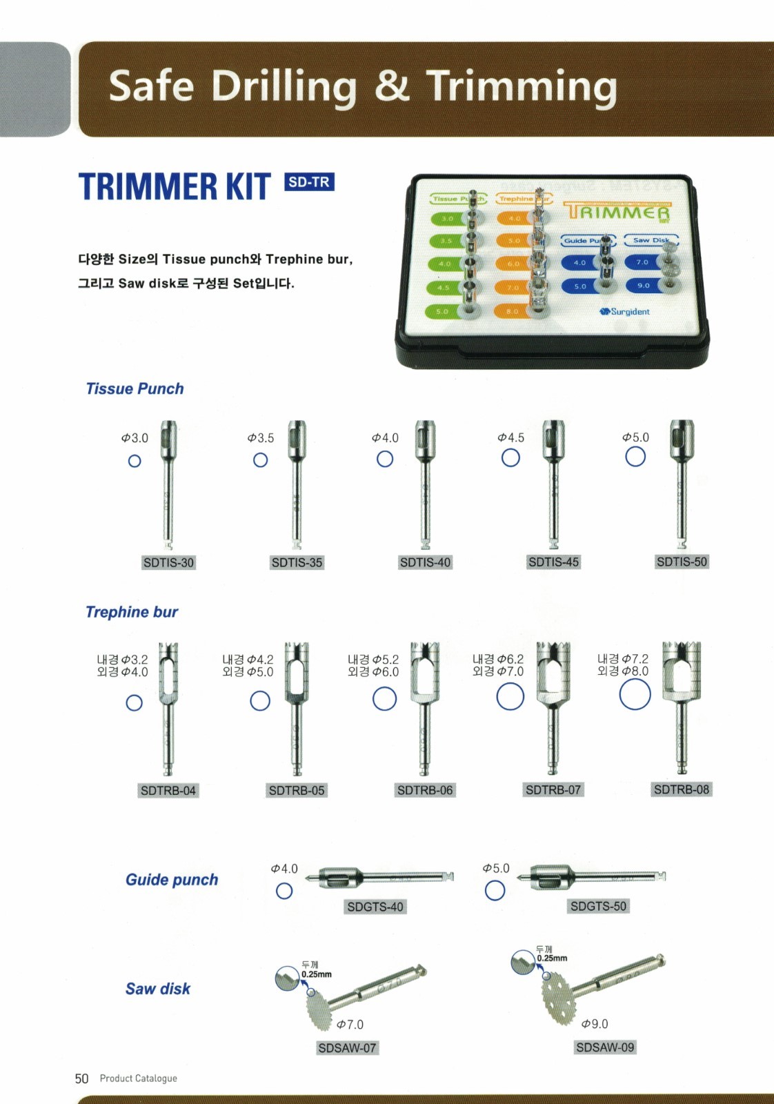 Dental surgident Implant Trimmer Kit Tissue Trephine Bur Saw Disk&Guide ...