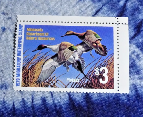 MINNESOTA STATE DUCK STAMP [#164221} $3 MN3 "PINTAILS" 1979 MNH/OG FAIR ...