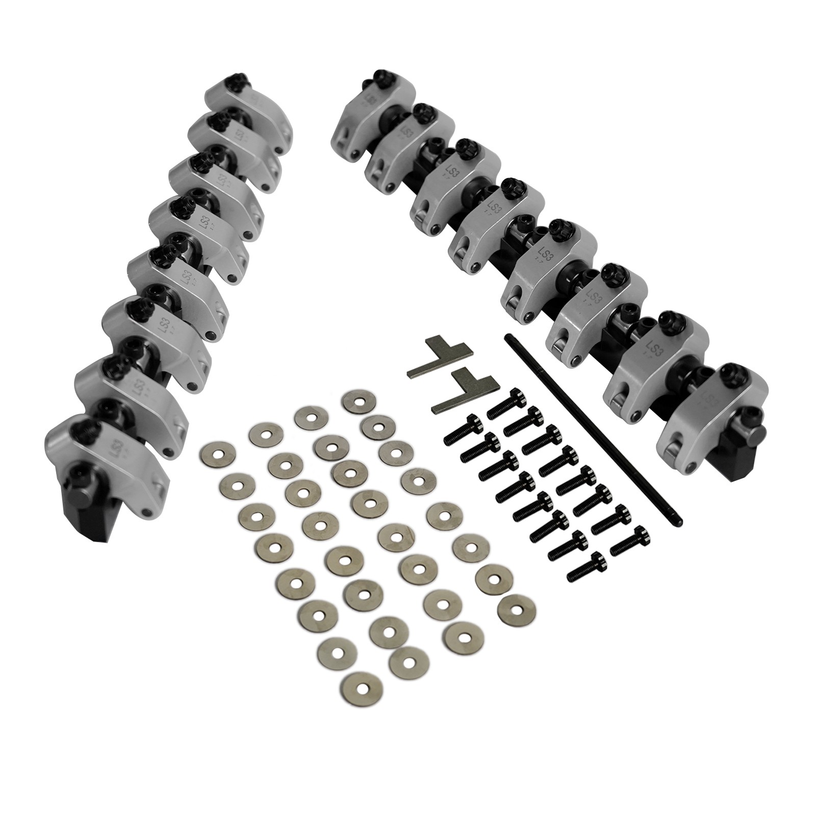 LS3 L92 Aluminum Gen III 1.7 Ratio Shaft Mount Roller Rocker Arms with ...