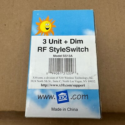 X10 3 Unit + RF StyleSwitch Model SS13A X-10 Stick-a-Switch Remote Wall ...