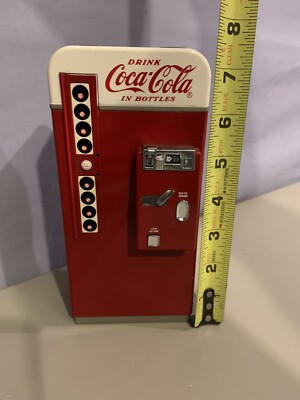 Vintage Coca Cola Soda Vending Machine Coin Bank 1995 Collectible Red 7 ...