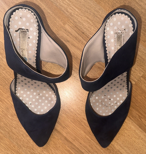 Boden Blue Suede Point Toe Slip on Stiletto Heal Shoes - SIZE 37 - 6.5 ...