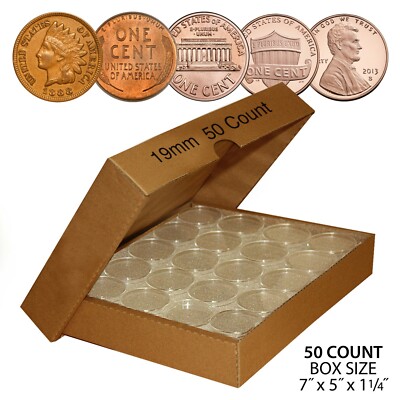 PENNY Direct-Fit Airtight A19 MM Coin Capsule Holders For PENNIES (QTY ...