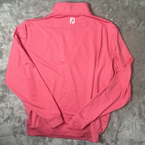 FJ FootJoy Mens Pullover 1/4 Zip Golf Pink Performance Long Sleeve 2XL ...