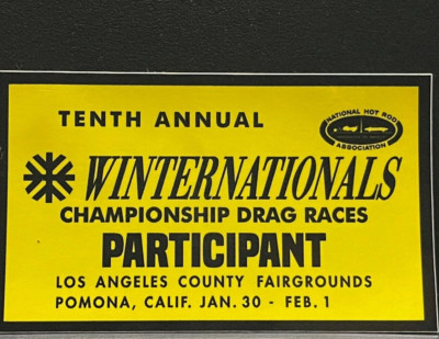 VRHTF NHRA COOL VTG STYLE 10TH WINTERNATIONALS" PARTICIPANT STICKER 2.5 ...