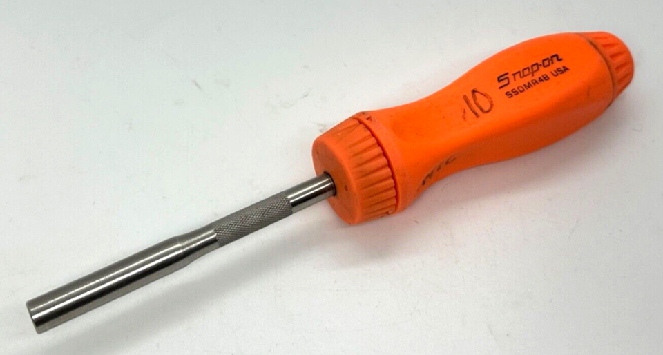 Snap On Tools Ratcheting Screwdriver Orange Grip 9 Long Magnetic Bit ...