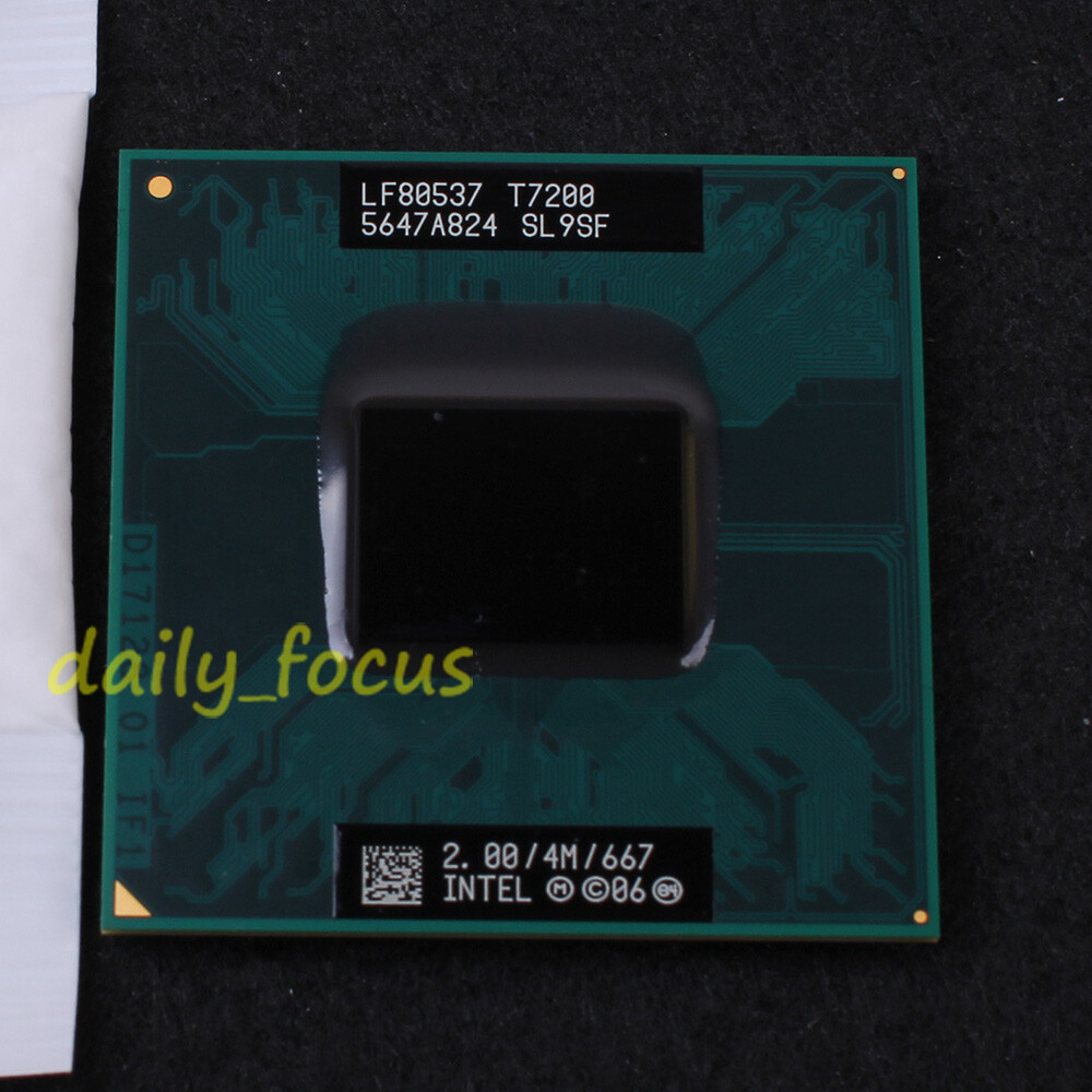 Intel Core 2 Duo Mobile T7200 SL9SF 2 GHz LF80537GF0414M CPU Processor ...