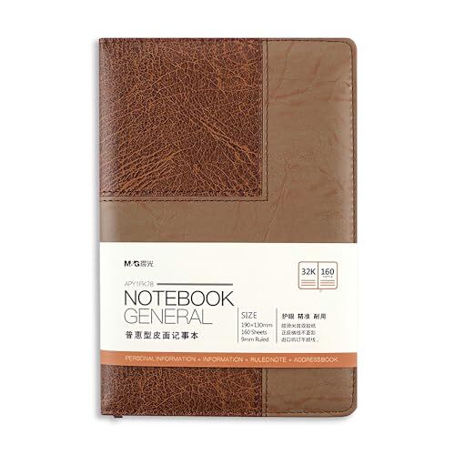 Lined Journal Notebook 310 Pages, Medium A5 Leather Hardcover A5 Brown ...
