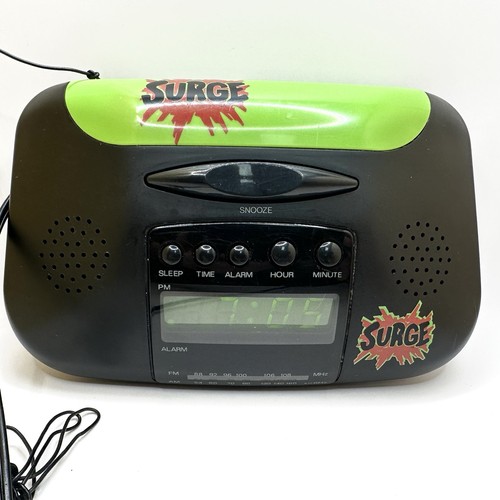 Vintage SURGE Soda Promo Alarm Clock Radio Screaming Alarm Tested Works ...