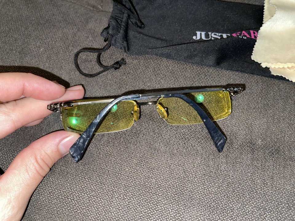 Giordani 3110 Mens Eyeglass Frames Black Flex Rectangular Full 53-17 ...