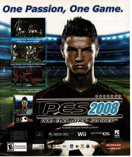 2008 PES 2008 Pro Evolution Soccer Video Game Vintage Print Ad ...