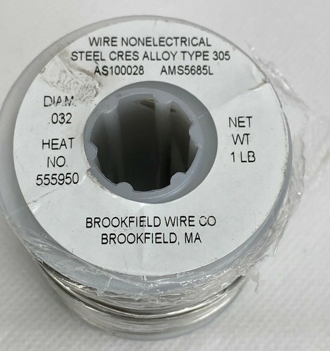 Wire Nonelectrical Steel Cres Alloy Type 305 1LB Roll Diam .032 New ...
