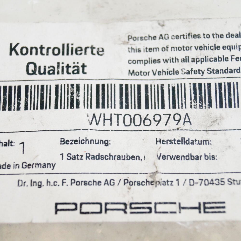 Porsche 911 991 Wheel Locking Bolt Set WHT006979A GENUINE NEW | eBay