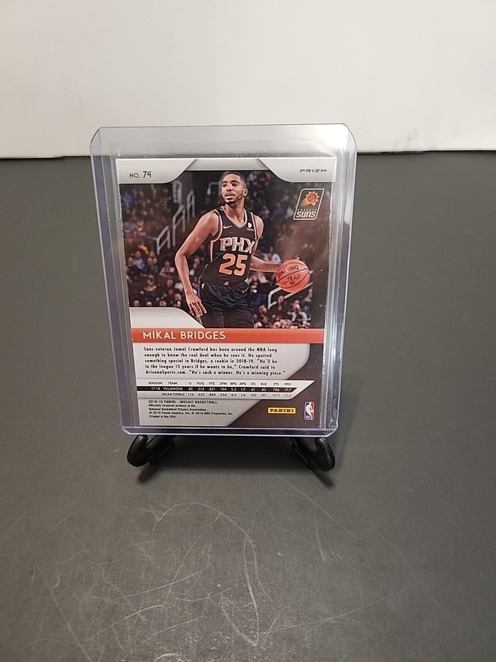 Mikal Bridges Rookie 2018-19 Panini Mosaic Silver Prizm #74 Suns Knicks ...