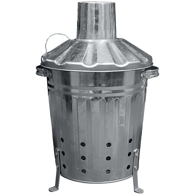 13l mini garden galvanised incinerator small fire bin burning wood ...