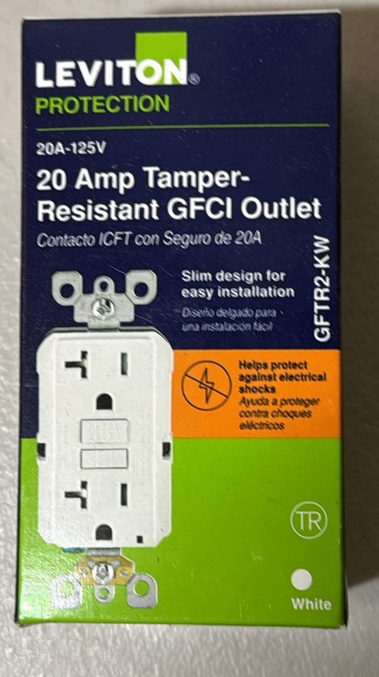 Leviton GFTR2-KW 20A Tamper-Resistant GFCI Outlet - White | eBay