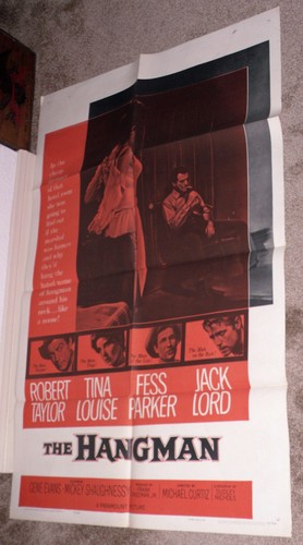 THE HANGMAN one sheet poster ROBERT TAYLOR/TINA LOUISE/JACK LORD/FESS ...