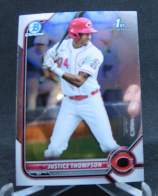 Justice Thompson 1st Bowman 2022 Bowman Chrome Cincinnati Reds | eBay