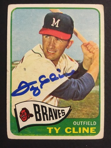 Ty Cline Braves Signed 1965 Topps Baseball Card #63 Auto Autograph 2 | eBay