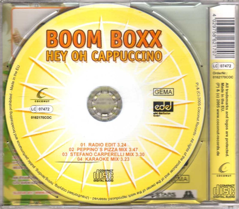 Boom Boxx - Hey Oh Cappuccino - CDM - 2005 - Pop Latin 4TR | eBay