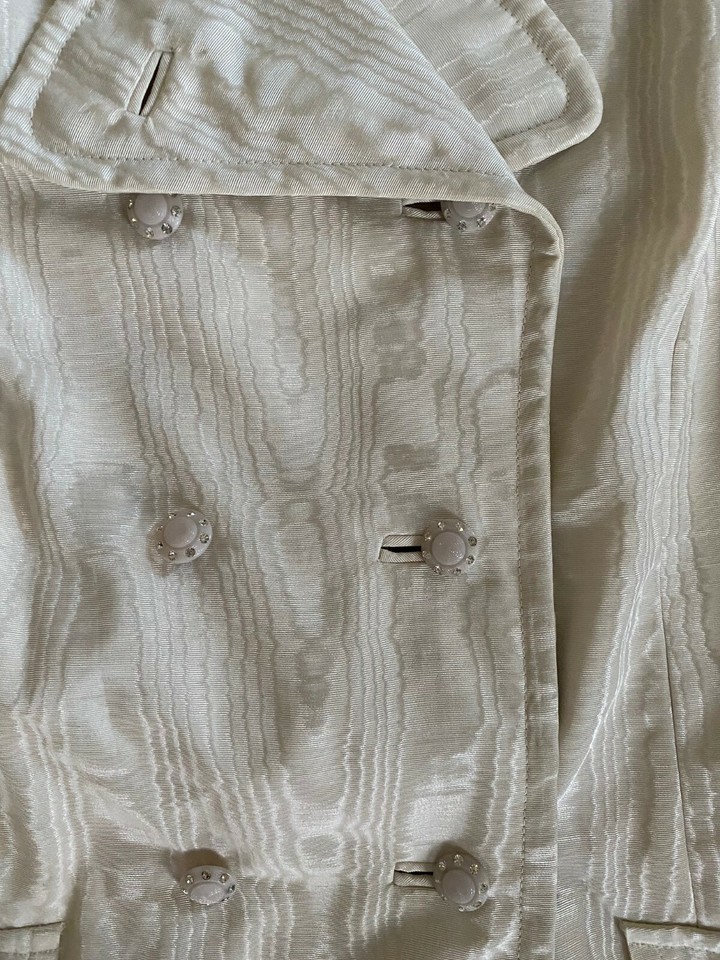 Vintage Lawrence of London Size 12 Ivory Trench Coat Weather Resistant ...