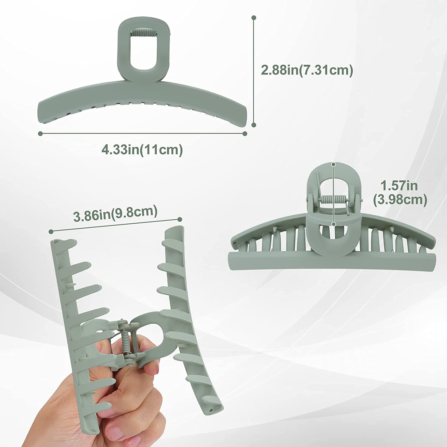 6 Pack Lolalet 4.3 Inch Large Hair Clips Women Big Claw Clips Thin Fine ...