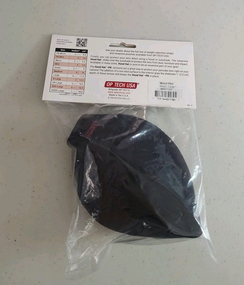 OP/TECH USA Front Lens Cap Soft Hood Hat Large 95mm-122mm Front Black ...