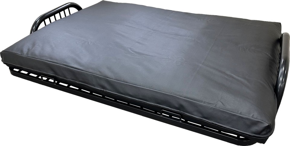 Full Size Black Leather Vinyl Futon Cover, Mattress Slipcovers ...