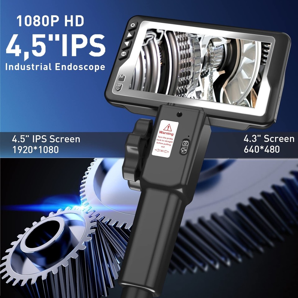 RALCAM Endoscope Camera Articulating Borescope 2-Way 180° Industrial ...