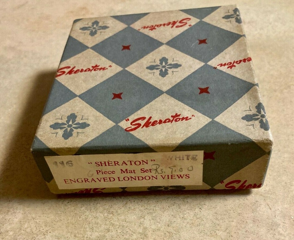 LONDON VIEWS -SHERATON SIX PIECE MAT SET (6 BOXED COASTERS) VINTAGE ...