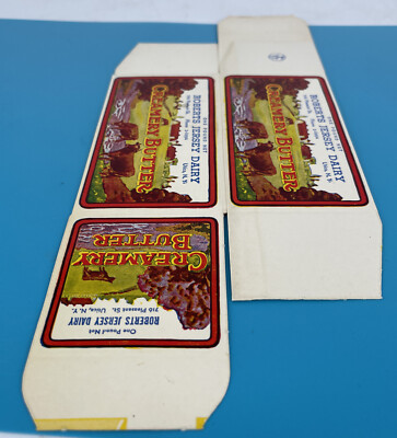 1950's Roberts Jersey Dairy Creamery Butter Box ADVERTISMENT Cows ...