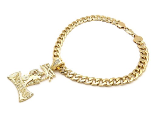 Hip Hop Iced HYPNOTIZE MINDS Pendant & 18" 20" 24" Cuban Chain Bling ...