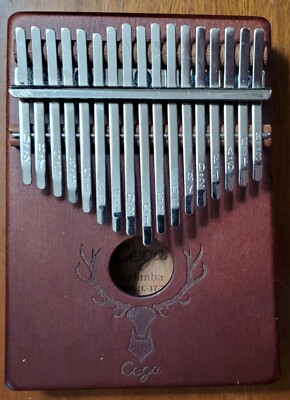 African Kalimba Mahogany Mbira 17 key Thumb Piano Cega Imprinted Keys 7 ...