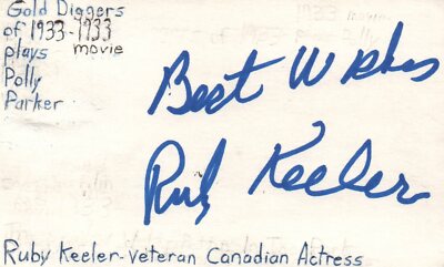 Ruby Keeler Actress Gold Diggers Signed 3x5 Index Card with JSA COA | eBay
